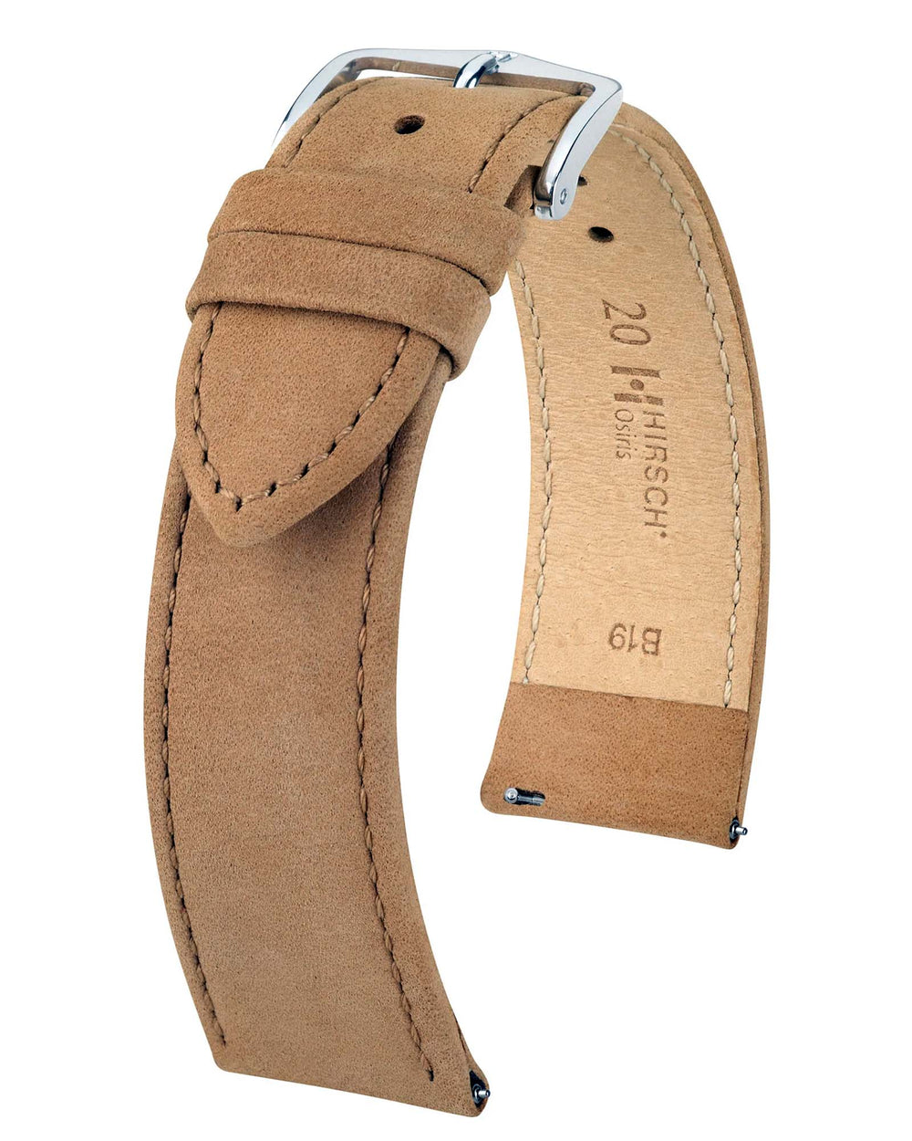 Hirsch OSIRIS Beige Nubuck Calf Leather Watch Strap